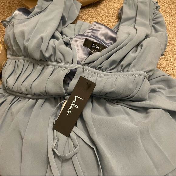 Lulus | Dresses | Nwt Lulus Blue Im All Yours Slate Blue Ruffled Maxi Dress | Poshmark